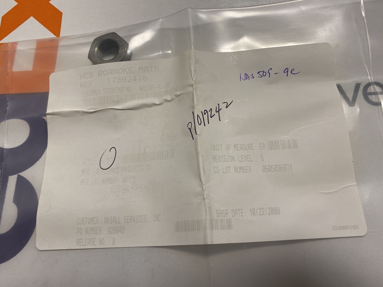 NAS509-9C - NUT, PLAIN .5625-18 by Rolls-Royce (Allison) for Engine | eBay