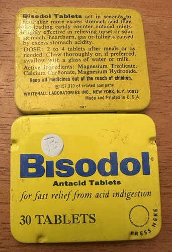 ANTIQUE BISODOL ANTACID TIN (EMPTY) $3.99 SB | eBay