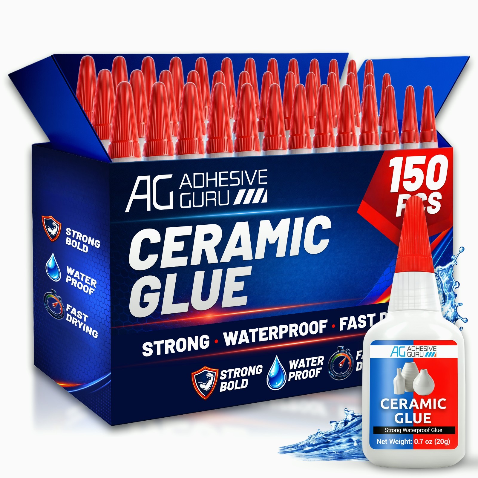 Adhesive Guru Ceramic Glue (150x0.7oz) Super Glue for Pottery ...