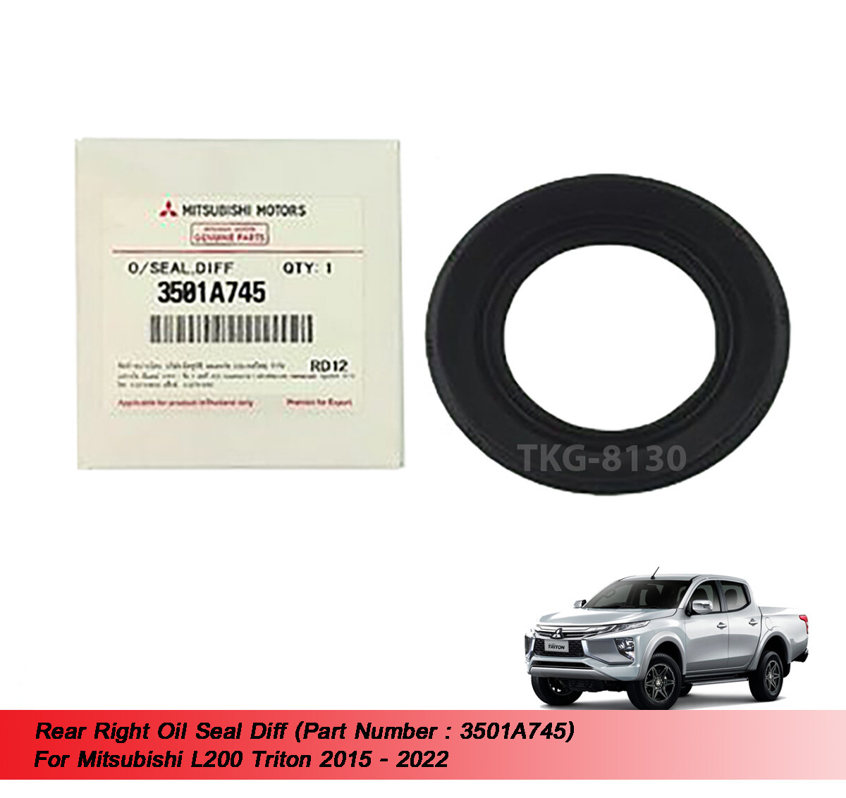 Rear Right Oil Seal Diff 3501A745 For Mitsubishi L200 Triton 2015 ...