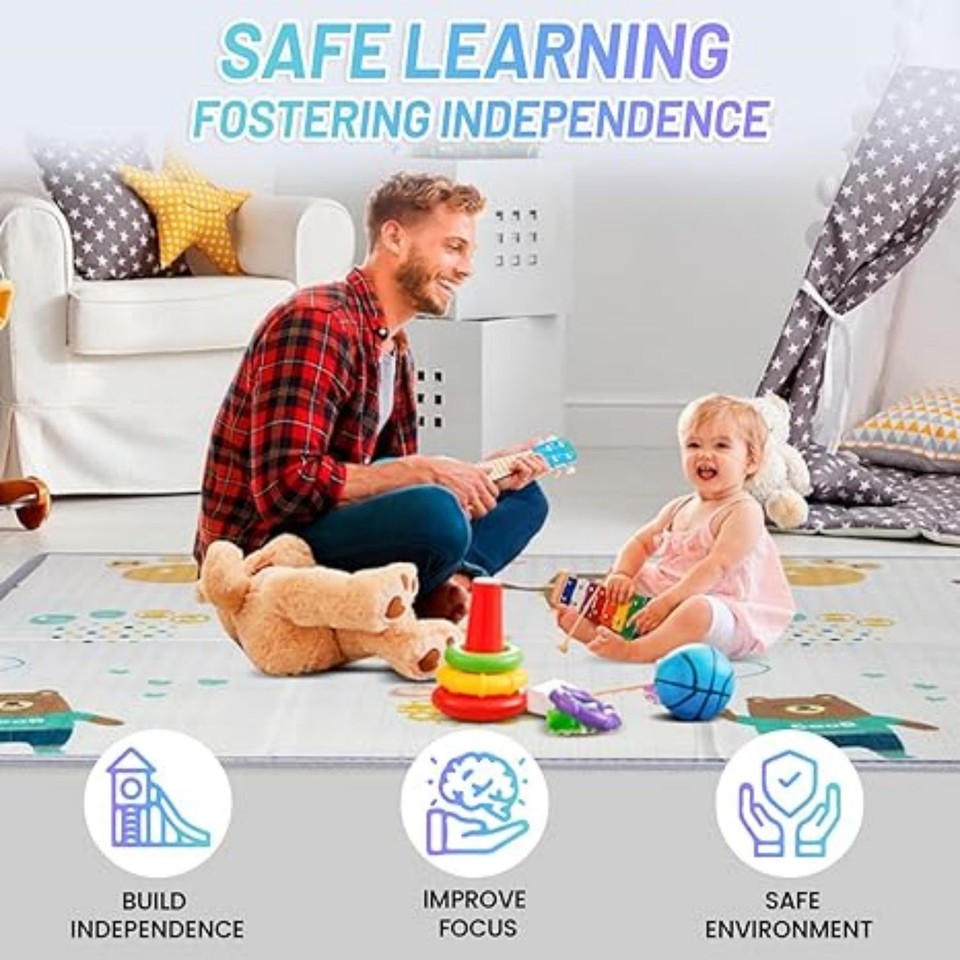 50" x50" Playpen with Mat Waterproof for Babies and Toddlers Play Pen ...