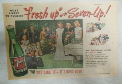 7-Up Ad: Fresh Up With Seven-Up! Family Graduation! from 1950's 7.5 x ...