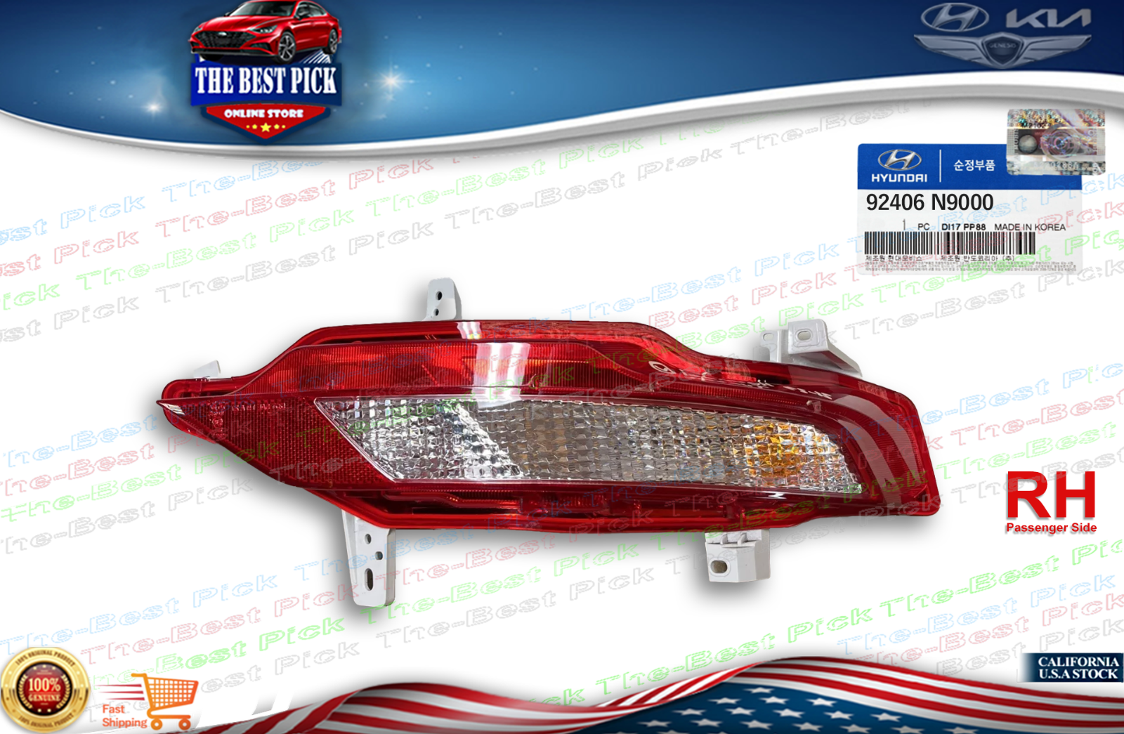 ⭐OEM⭐REAR Bumper Back Up Lamp Signal Right Side Hyundai Tucson 22-24 ...