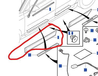 Genuine Lower Molding - L/F on bottom of door 31416650 | eBay