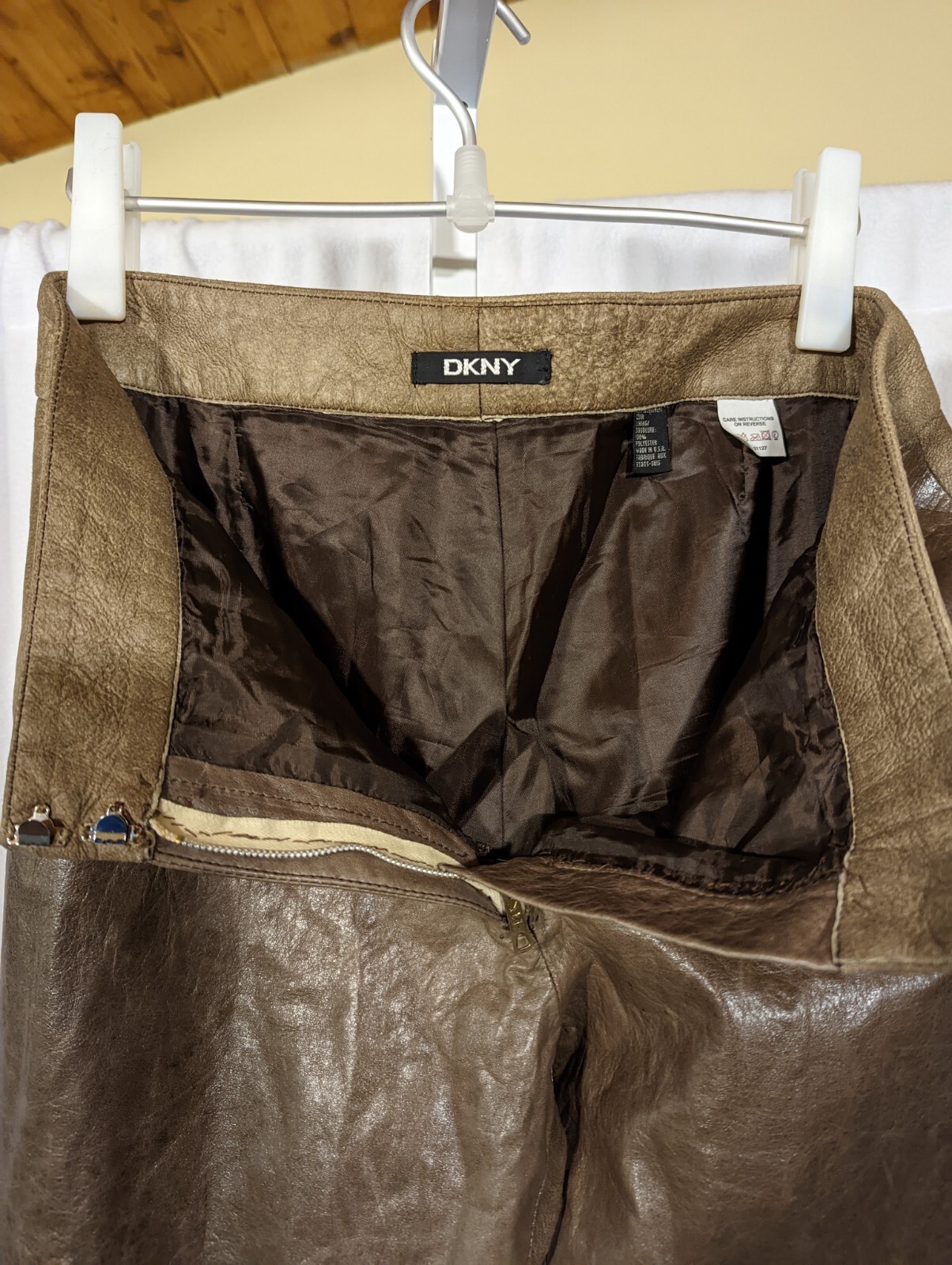 DKNY Y2K Vtg 90s Rockstar Rap Lamb Leather Tuxedo Str… - Gem