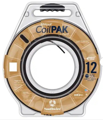 Southwire 58026505 THHN #12 Solid Copper BLACK Wire (2000ft SIMpull | eBay