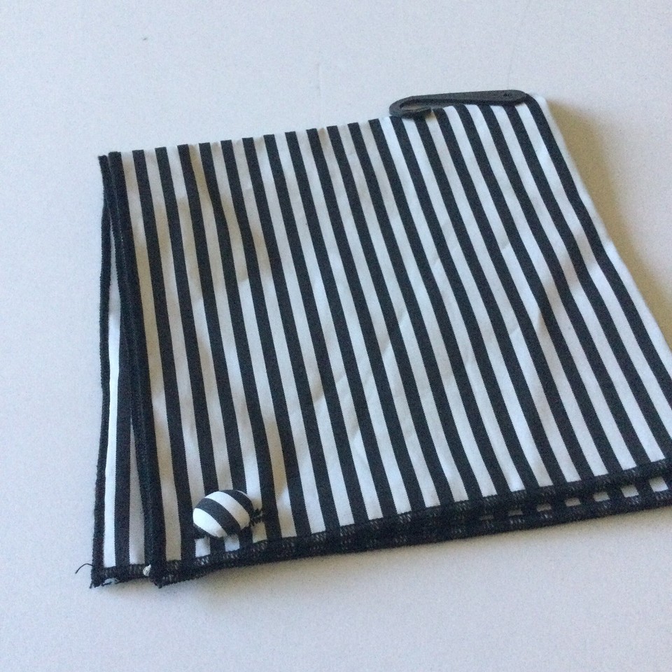 CLIFTON WILSON MENS POCKET SQUARE COTTON BLACK WHITE STRIPE NWOT | eBay