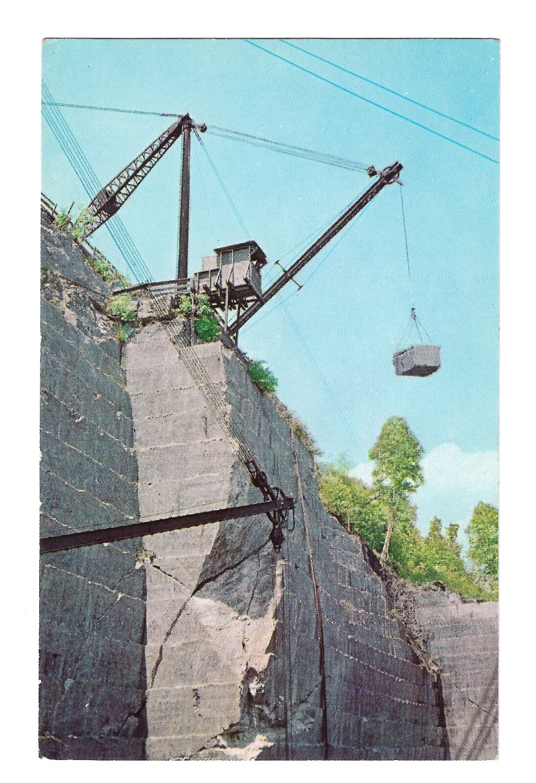 Derrick Hoisting a 15-ton block of Marble, Proctor, Vermont Postcard ...
