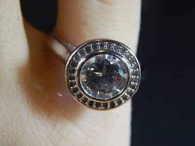 Lady's New Lia Sophia Ring Solitaire & Pauce Crystal Size 6.75, UK N, 4 ...