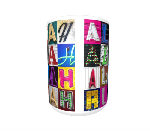 ALEAH Coffee Mug / Cup featuring the name in photos of sign letters | eBay