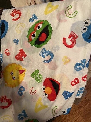 Vintage Sesame Street 123 ABC Full Size Flat Sheet. EUC. Nice | eBay