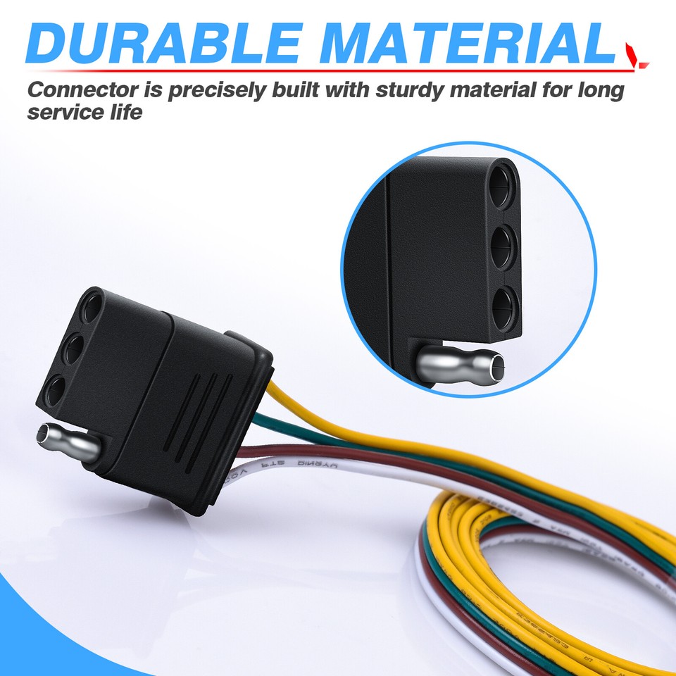 MICTUNING 3-to-2-Wire Trailer Tail Light Converter Splice-in 4Pin ...