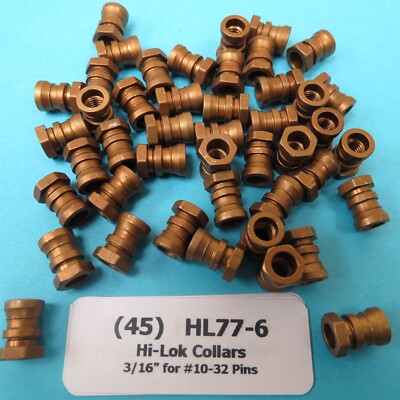 (45 New) HL77-6 Hi-Lok Collars 3/16” for #10/32 Pins Aircraft Aerospace ...