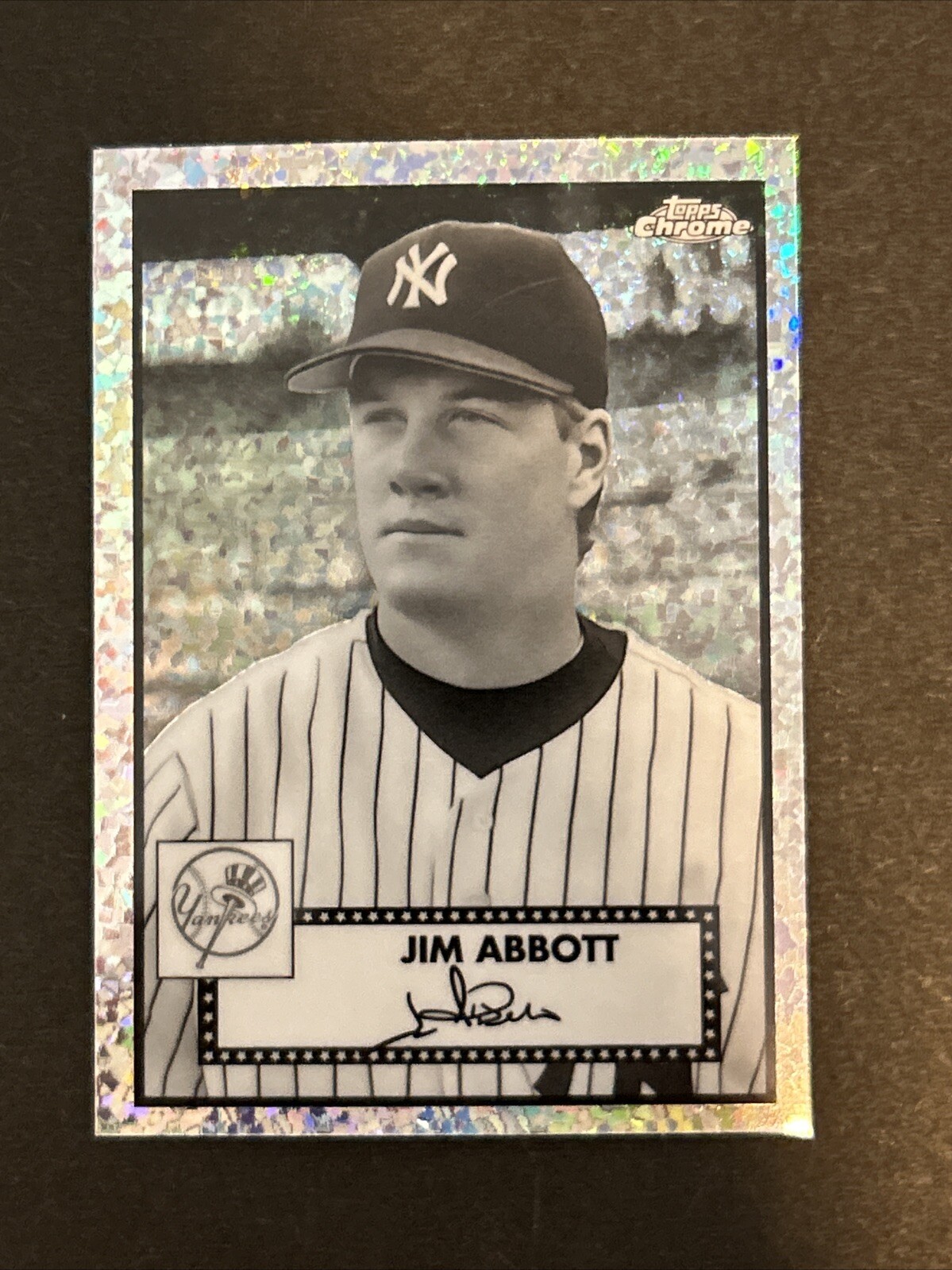 2021 Topps Chrome Platinum Jim Abbott Black & White Mini-Diamond ...