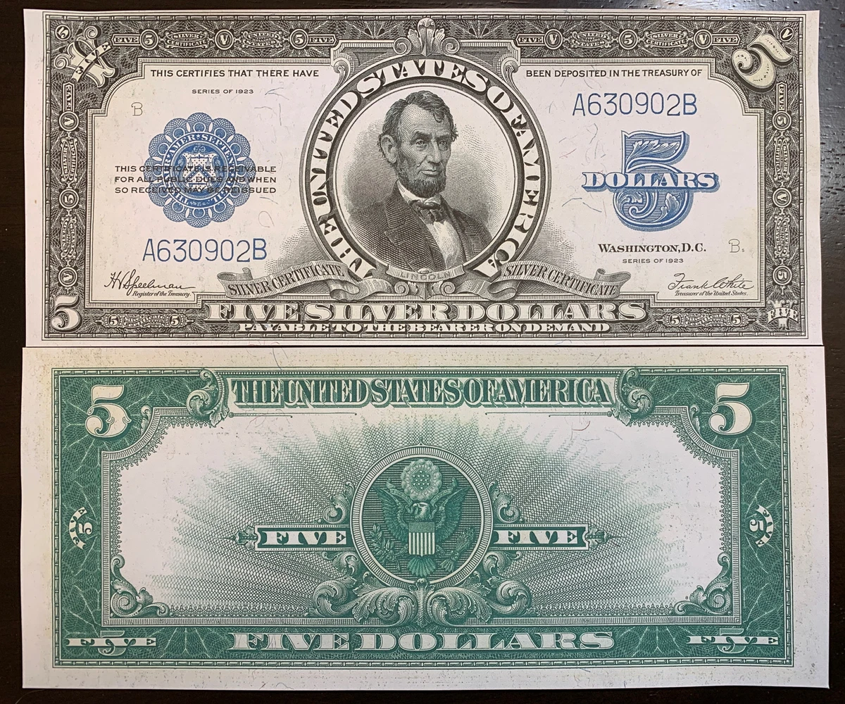 5 Dollar Bill Back Actual Size