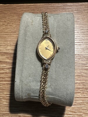 Designer Pulsar 14k Gold & Diamond Loaded Watch Mint Condition With Box ...