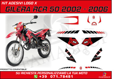 KIT GRAFICA Adesivi decals COMPATIBILI per moto GILERA RCR 50 2002 2006 ...