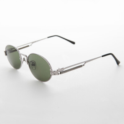 Silver Spring Temple Oval Steampunk Vintage Sunglass Green Lens - Jeter ...