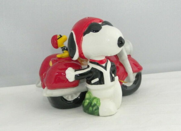 Peanuts Snoopy Joe Cool Motorcycle S P Shakers 18275 Salt Pepper 3 H ...