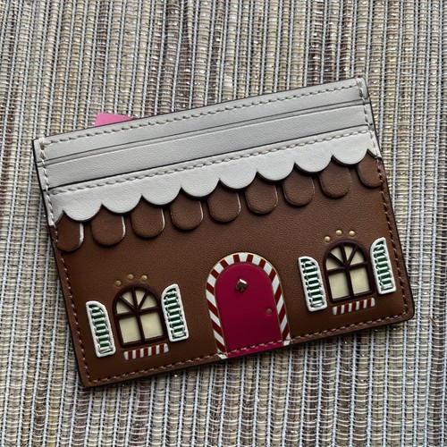 Kate Spade Gingerbread House Small Slim Card Holder Wallet Leather ...
