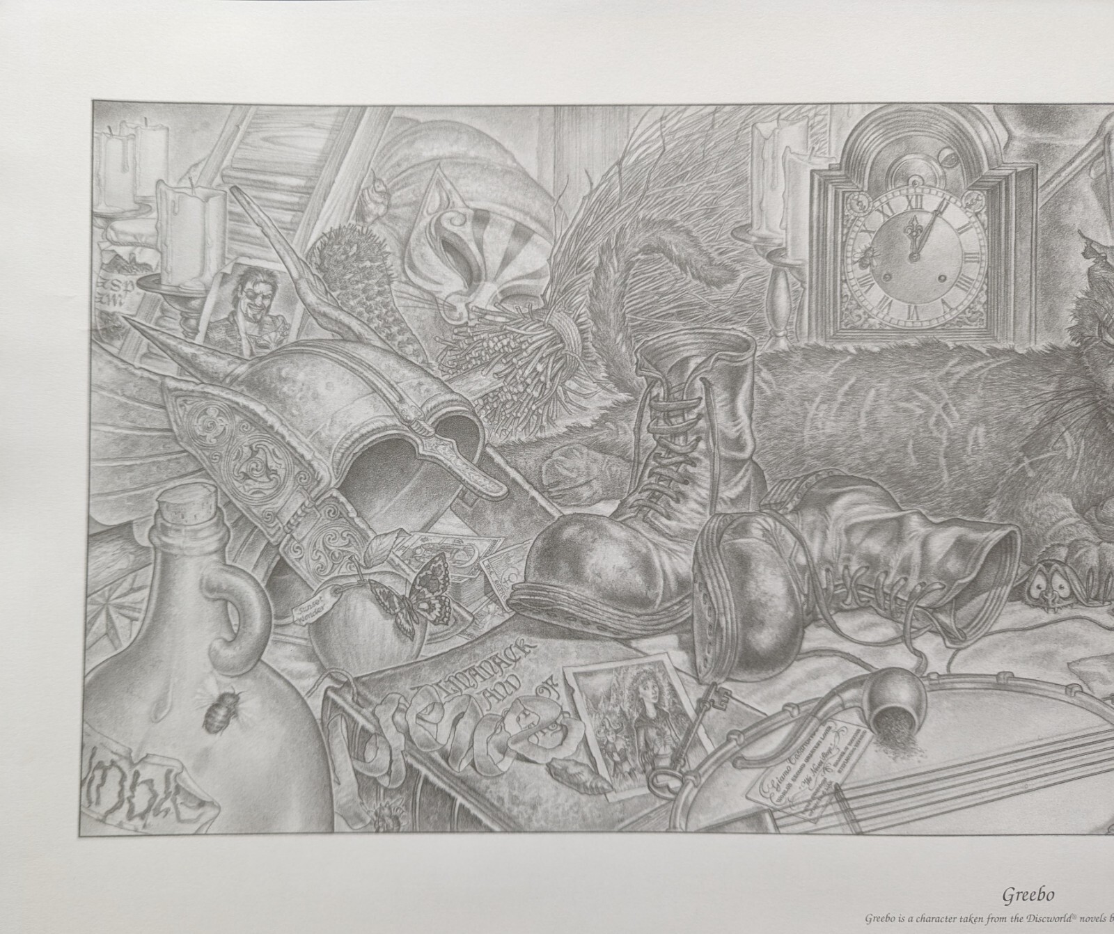 Discworld Art Pencil Print by Paul Kidby 'Greebo' Signed by Terry ...