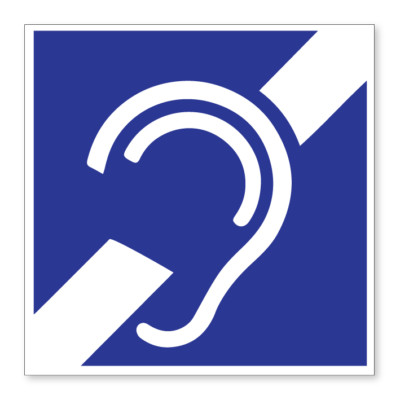 HARD OF HEARING LOOP SELF ADHESIVE STICKERS SAFETY SIGNS | eBay