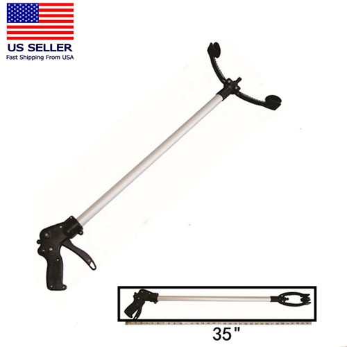 Reacher Grabber 35'' Extra Long, Wide Jaw Suction Cups Trash Pick Up ...