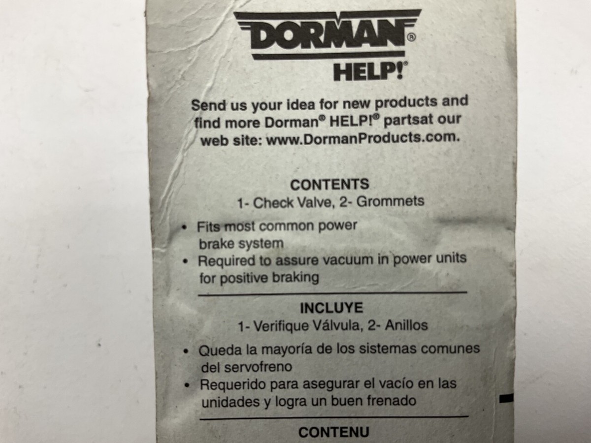 Power Check Valve Dorman 80189 Check Valve & Grommet Kit (3-Piece ...
