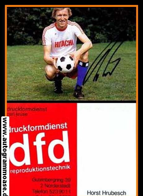Football Hamburger SV 1970er Horst Hrubesch (Portrait Color) hitachi | eBay