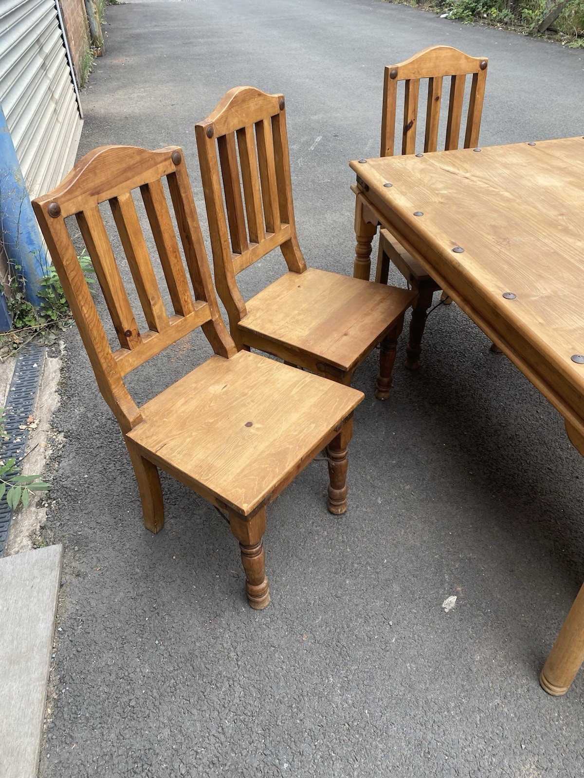 Zocalo Large Dining Table With 6 Chairs. Solid Pine, Distressed, Hand ...