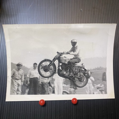 60s 1962 Jump Dirt Track bike Motorcycle Race Photo VTG Harley Triumph ...
