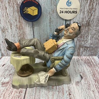 Ceramic Figure Old Man Lottery Statue 6.5" Tall & 7" Long | eBay