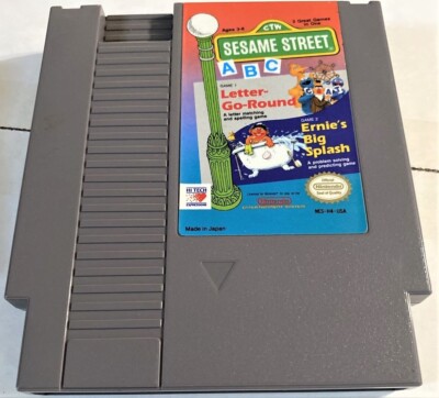 NES: SESAME STREET ABC: LETTER-GO-ROUND; ERNIE'S BIG SPLASH Cart only ...