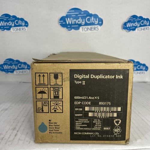 Ricoh Digital Duplicator Ink Type II BLUE Ink 893175 for Gestetner ...