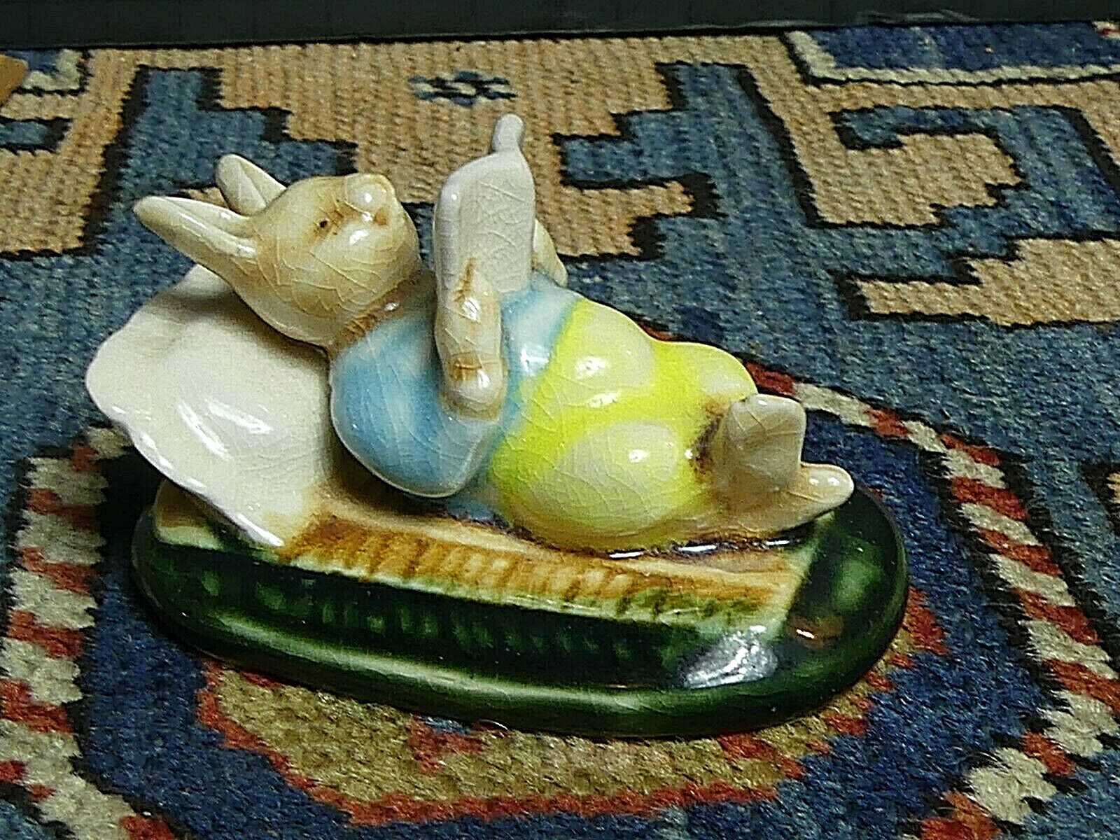 Vintage BUNNYKINS / BESWICK / PETER RABBIT Reclining Reading Rabbit Tin ...