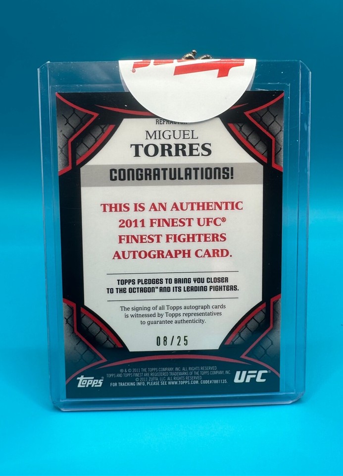 2011 UFC Topps Finest Gold Auto Autograph Miguel Torres /25 SP SSP 1st ...