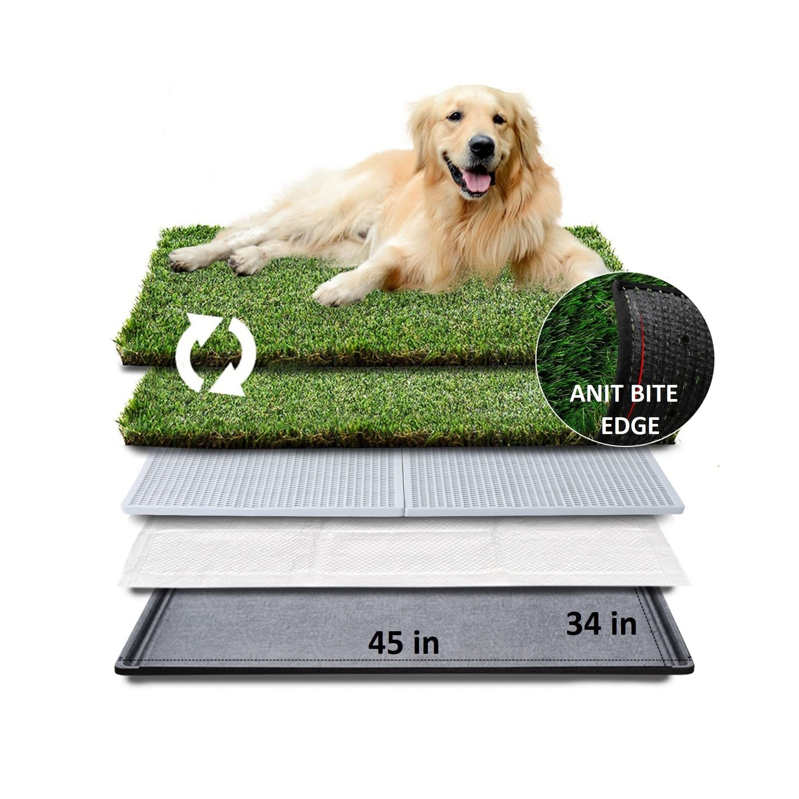 HQ4US 4LEGS Dog Grass Pad with Tray Extra Large 45”×34” Dog Lit | eBay