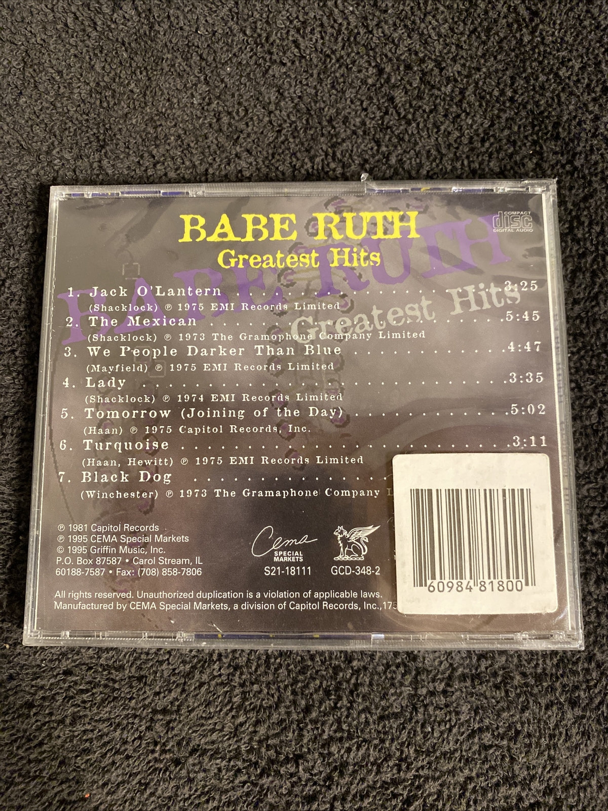 Greatest Hits by Babe Ruth (CD, Apr-1995, Griffin) for sale online | eBay