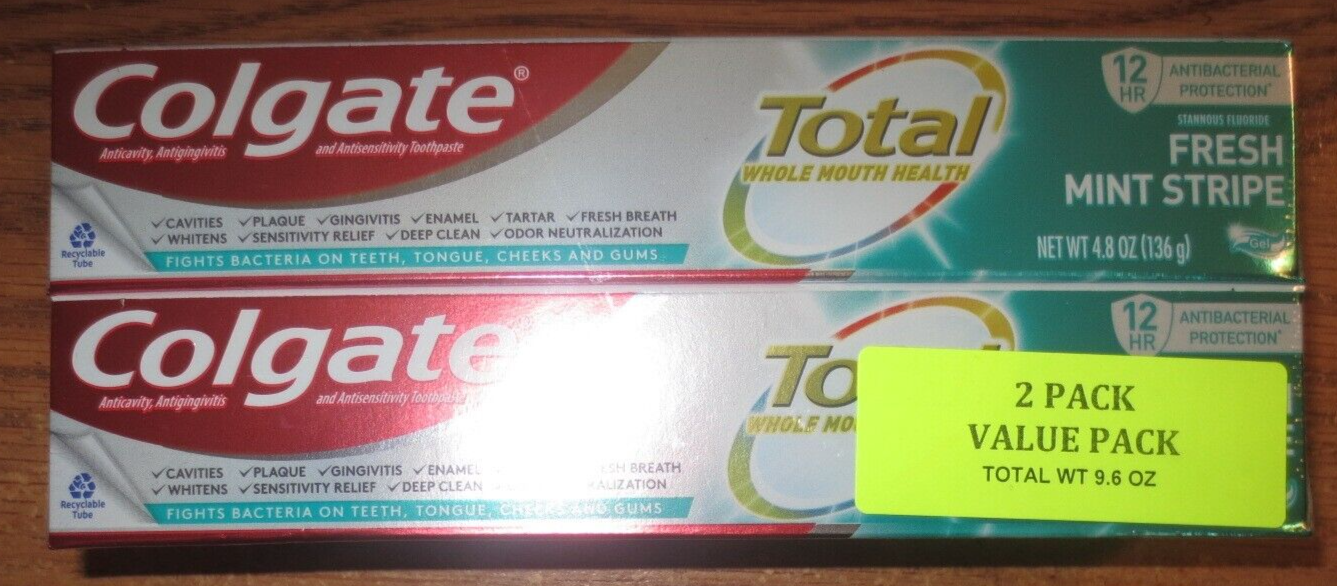Colgate Total Fresh Mint Stripe Sensitivity Toothpaste - 5.1 fl oz ( 2 ...