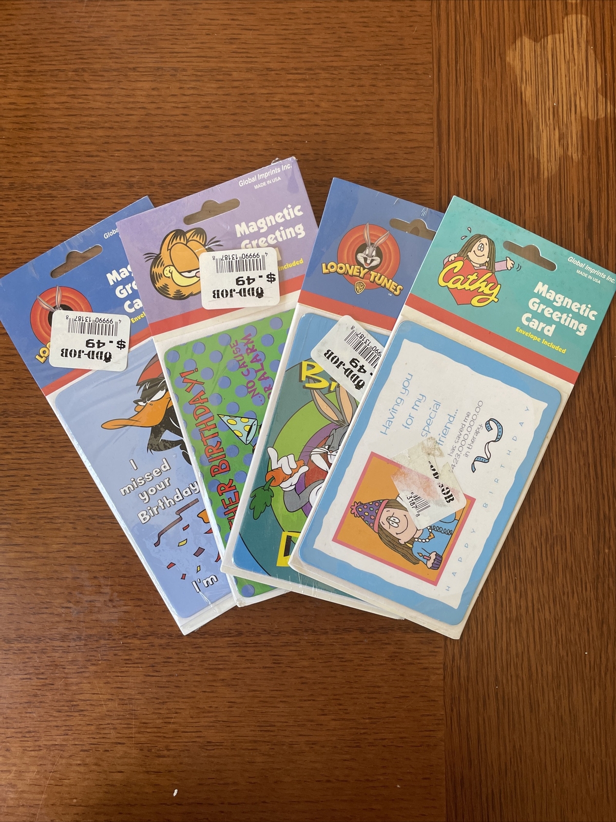 Vintage Birthday Greeting Card Fridge Magnet Looney Tunes Garfield and ...