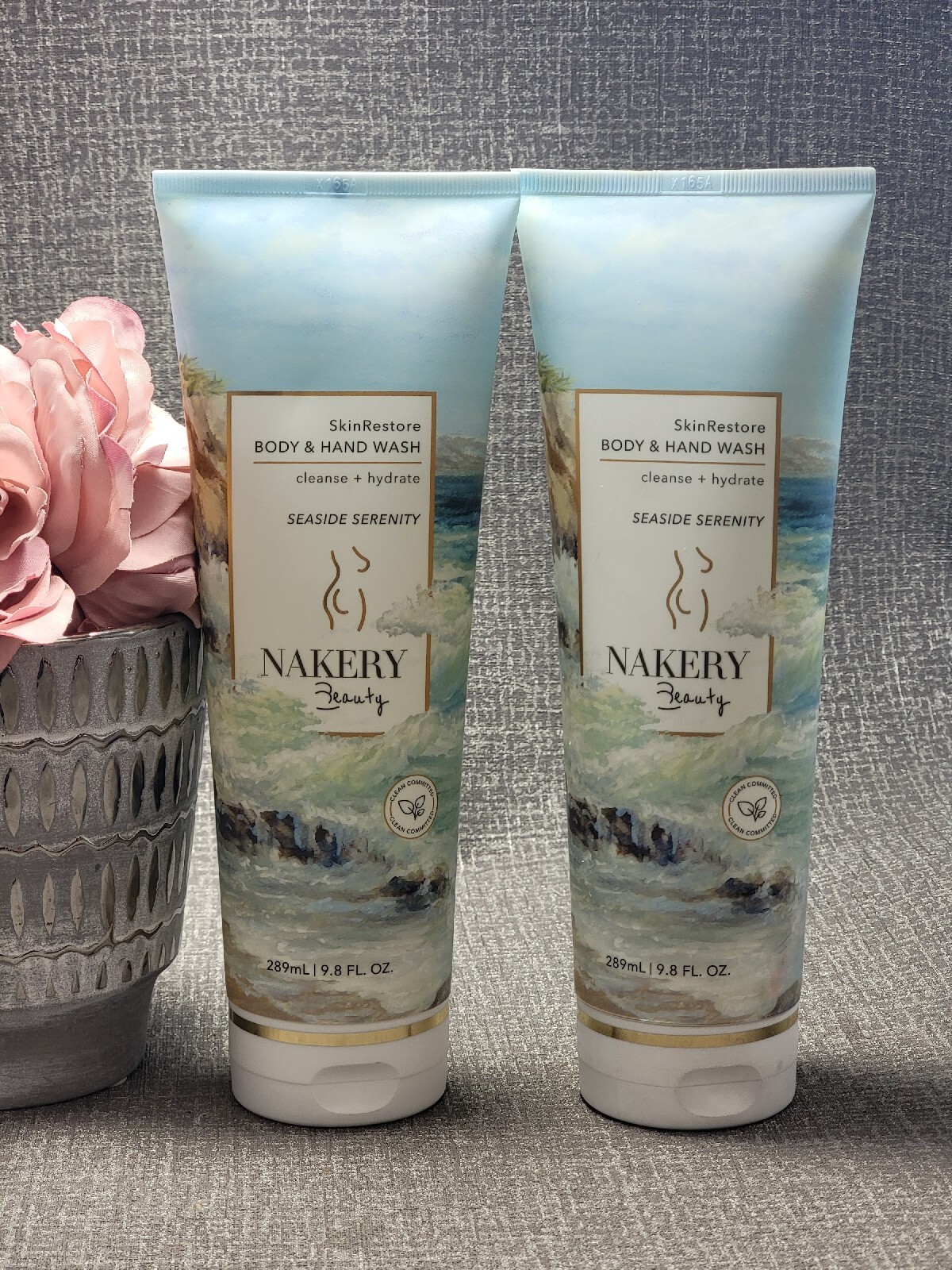 2 Nakery Beauty Skin Restore Body & Hand Wash Seaside Serenity 9.8 oz ...