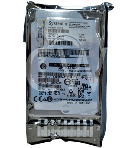 00AD075 00AD076 00AD079 IBM 1.2TB 10000RPM 6Gbps G2HS SFF 2.5" SAS Hard ...