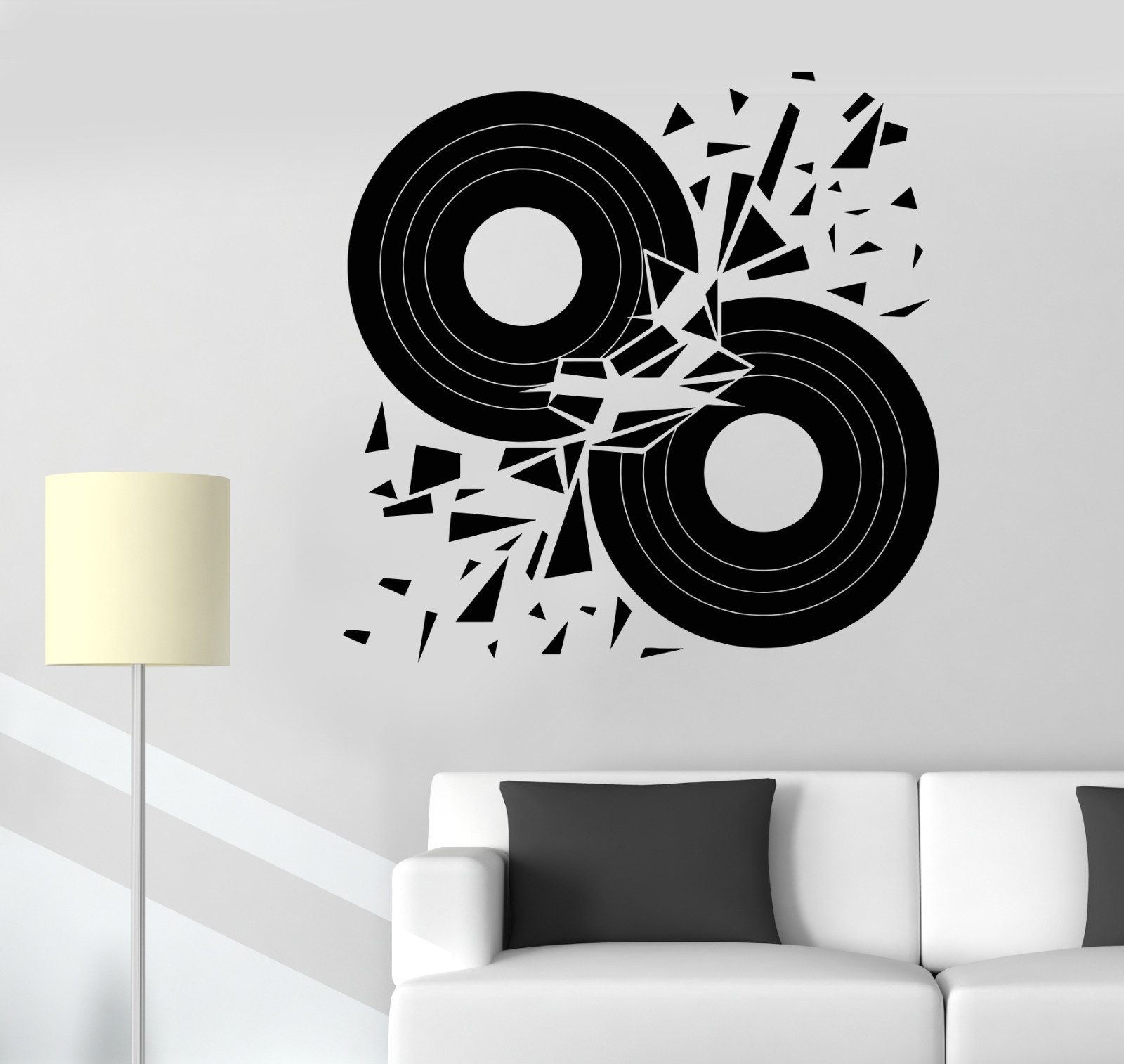 Vinyl Wall Decal Vinyl Discs Retro Style Music Lover Art Decor Stickers ...
