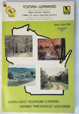 Vintage 1977 Telephone Book Tomah Wisconsin Wis. Wi. Oakdale Warrens ...