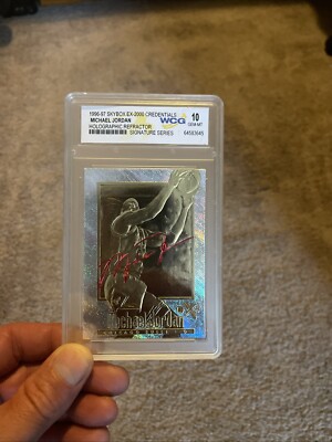 Michael Jordan Ex-2000 Credentials Holographic Reflector Graded -10 ...