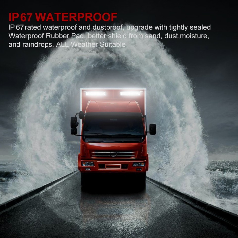 2x 6inch 84W LED Work Light Bar Flood Fog Lamp Offroad Driving Truck ...