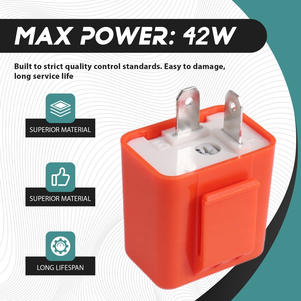 2 Pin Motorcycle Speed Adjustable LED Turn Indicator Flasher Relay 12V ...