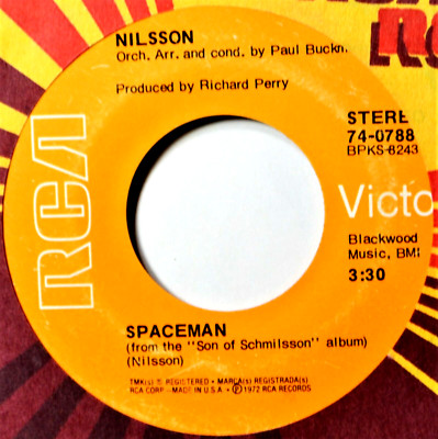 Nilsson Spaceman Turn on Your Radio 70's Rock 45 7" Vinyl -Check for ...