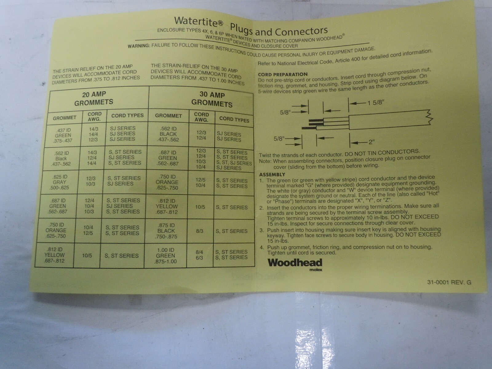 WOODHEAD / MOLEX 28W76 Watertite Connectors New in Box | eBay