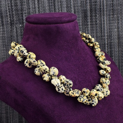 531 Cts Earth Mined Single Strand Dalmatian Jasper Beads Necklace SK ...